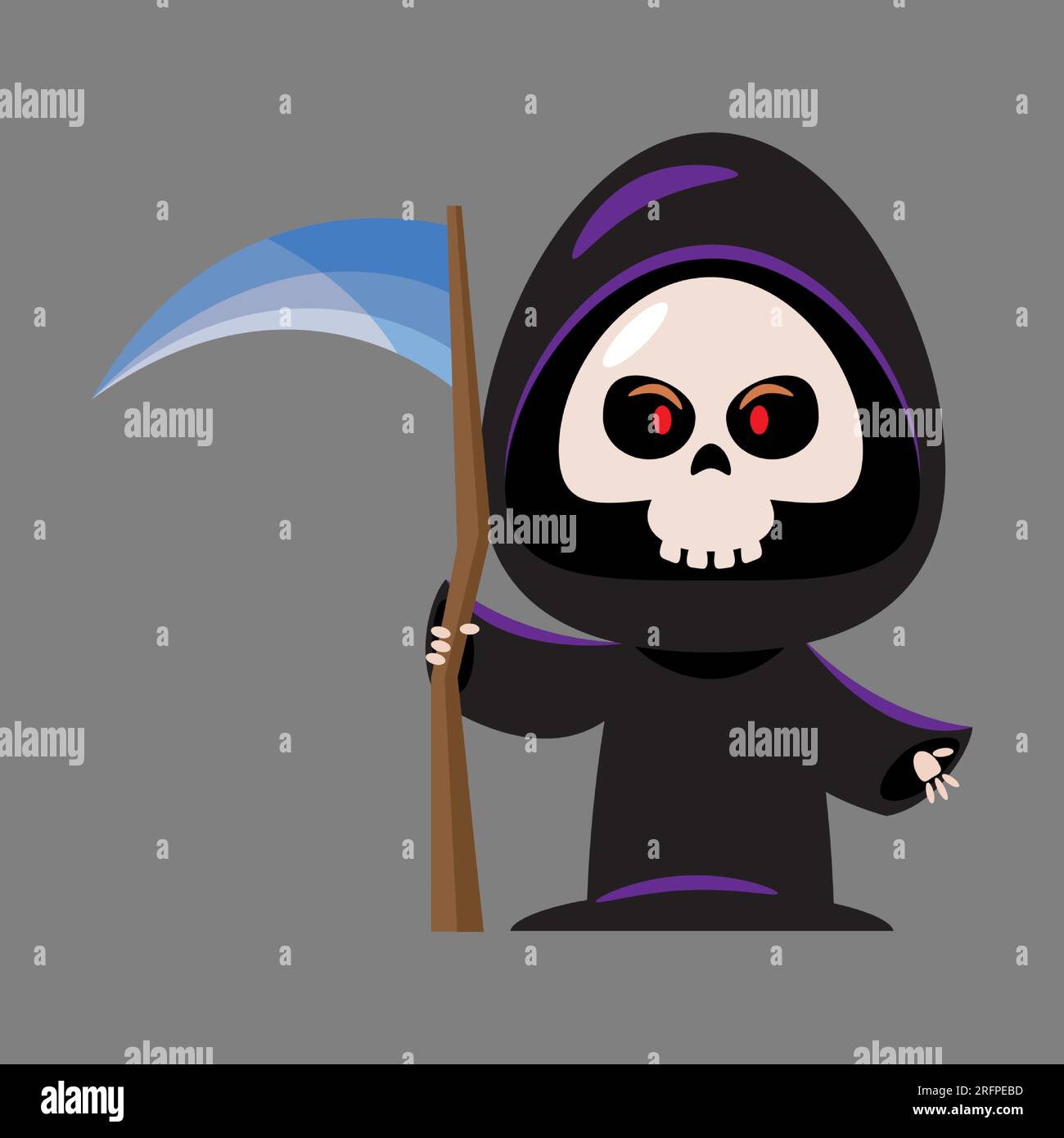 Grim reaper . Cute halloween cartoon characters . Vector Stock Vector ...