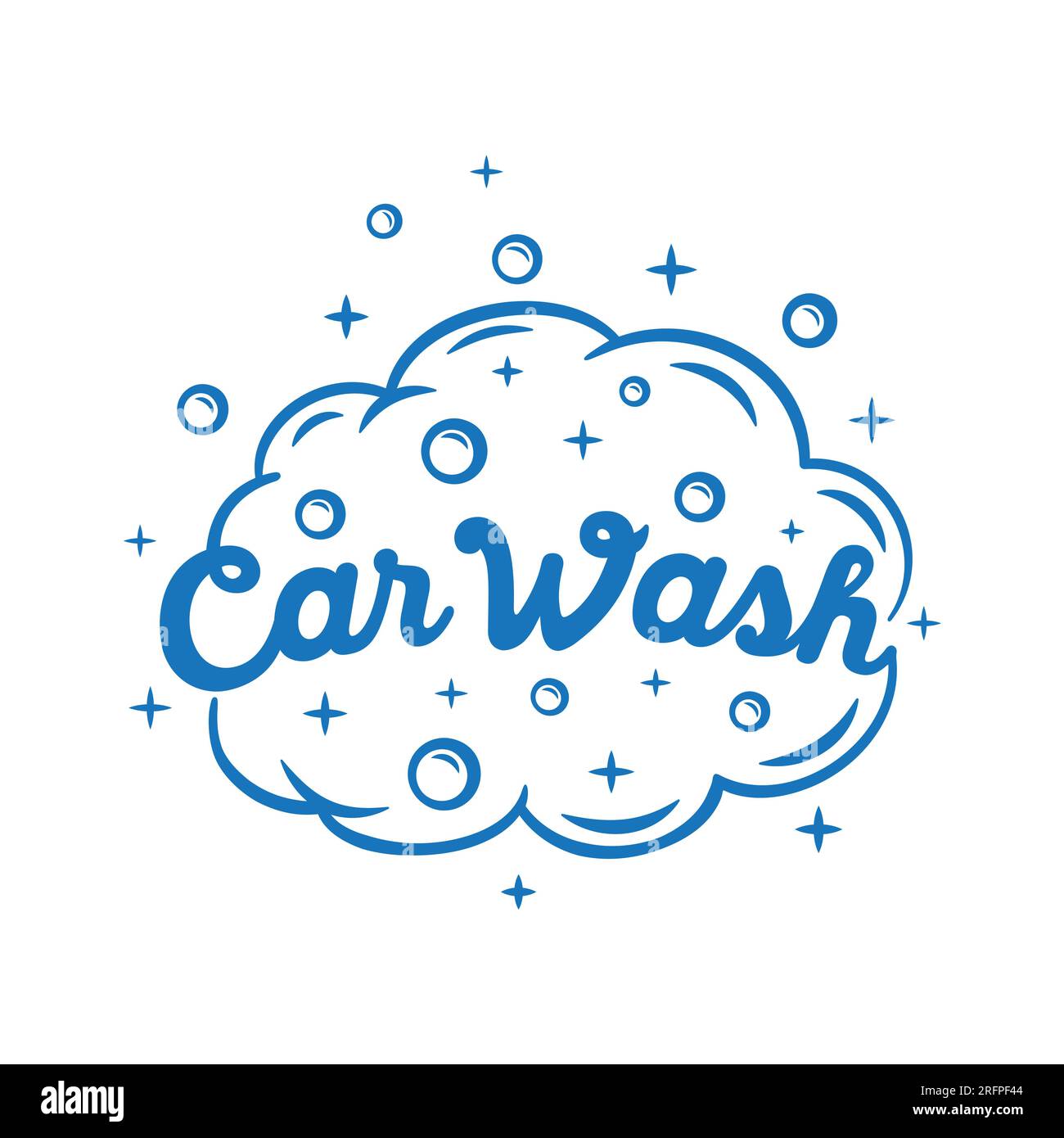 Car wash hand drawn lettering design template. Vector illustration ...