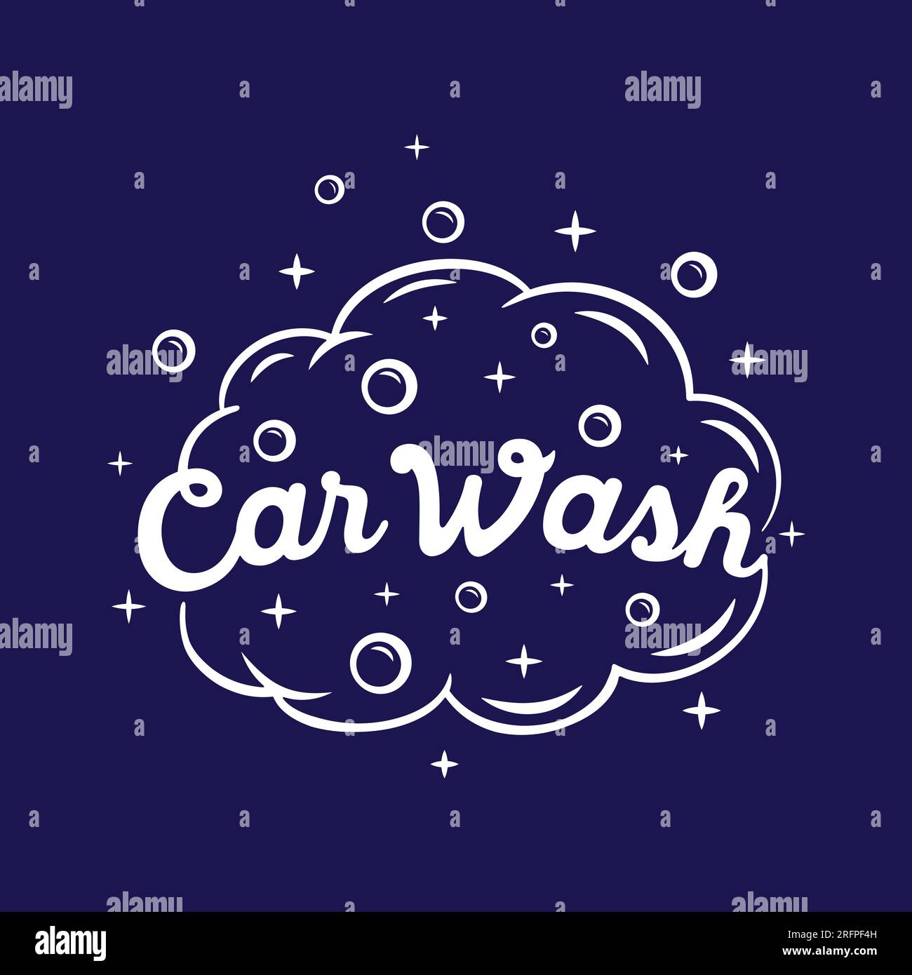 Car wash hand drawn lettering design template. Vector illustration ...