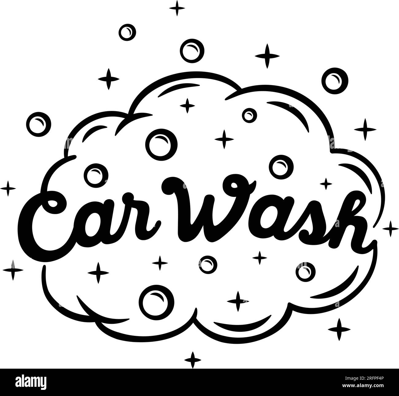 Car wash hand drawn lettering design template. Vector illustration ...