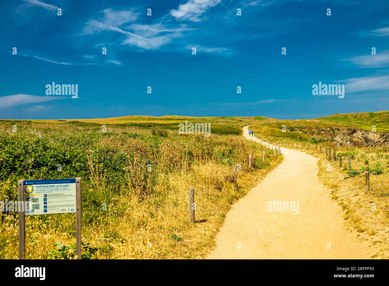 On the road on the Quiberon Peninsula along the beautiful Atlantic ...