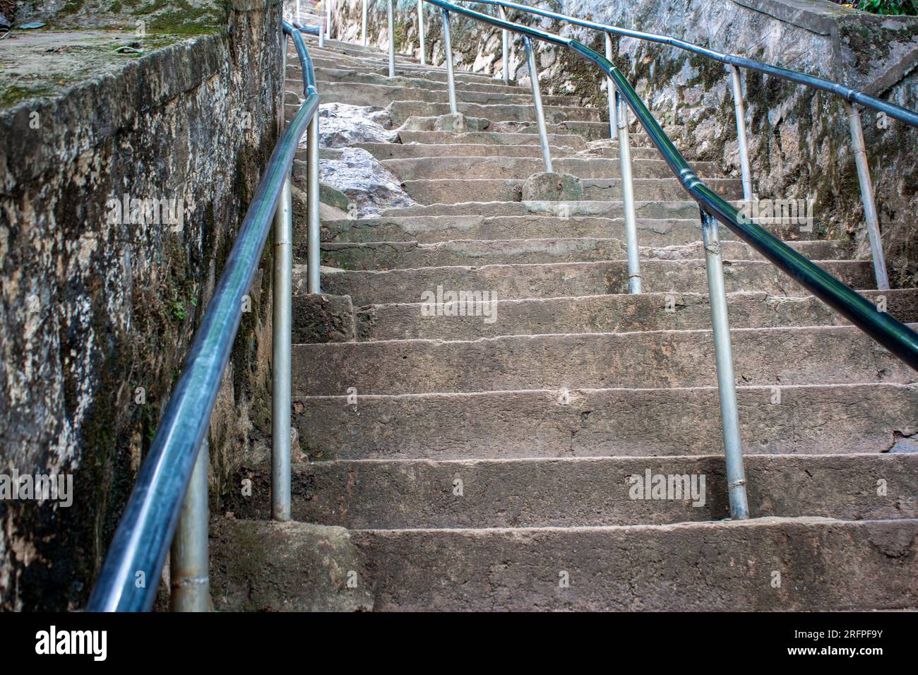 Stairway leading to the Agaya Gangai waterfalls located in Kolli Hills ...