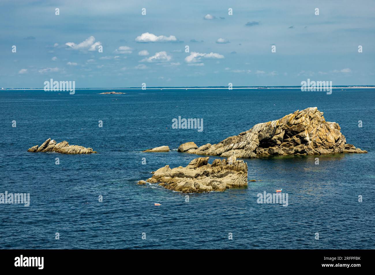 On the road on the Quiberon Peninsula along the beautiful Atlantic ...