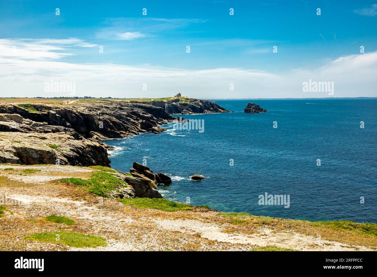 On the road on the Quiberon Peninsula along the beautiful Atlantic ...