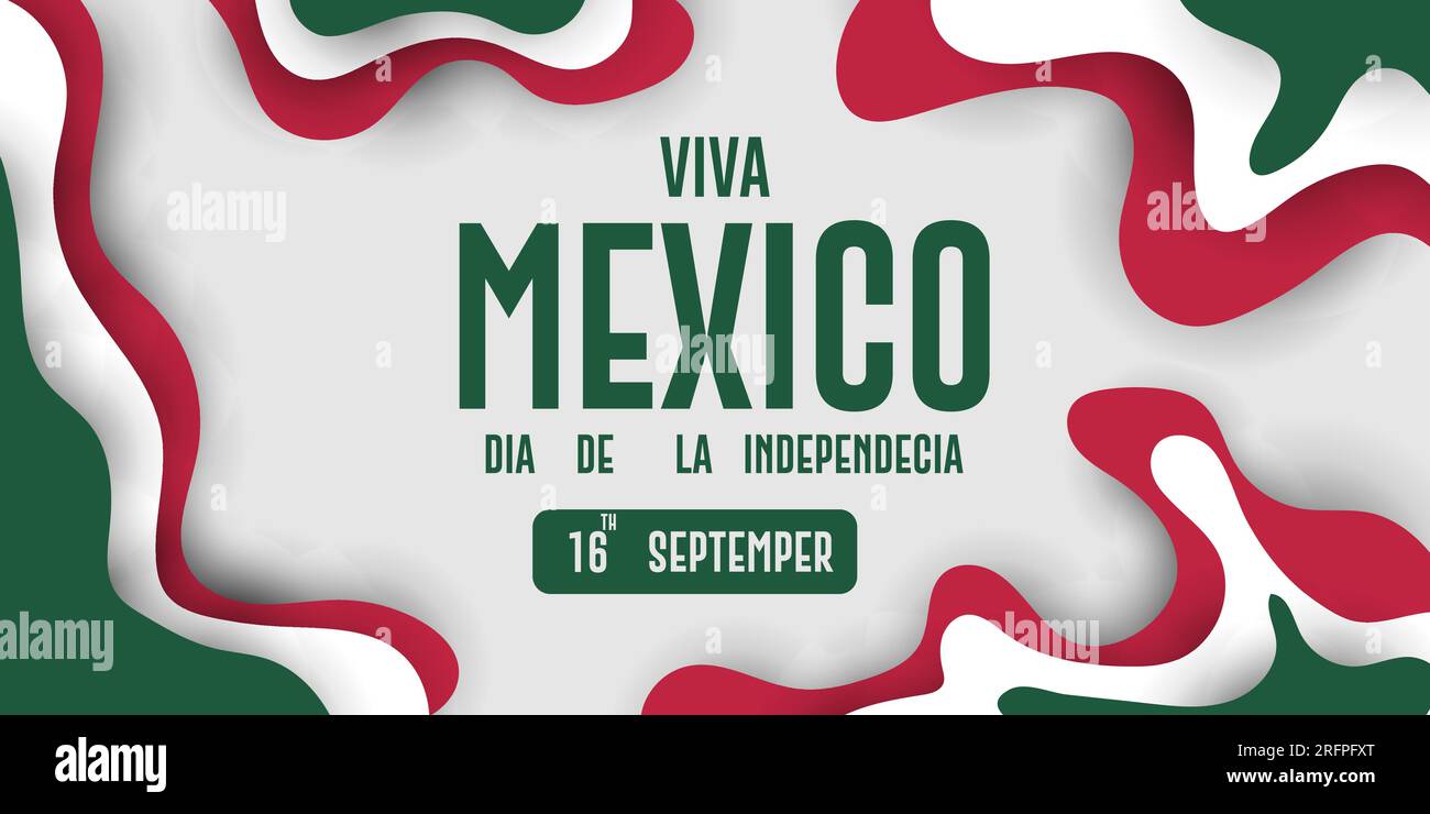 Mexico independence day 16th September celebration. Horizontal poster ...