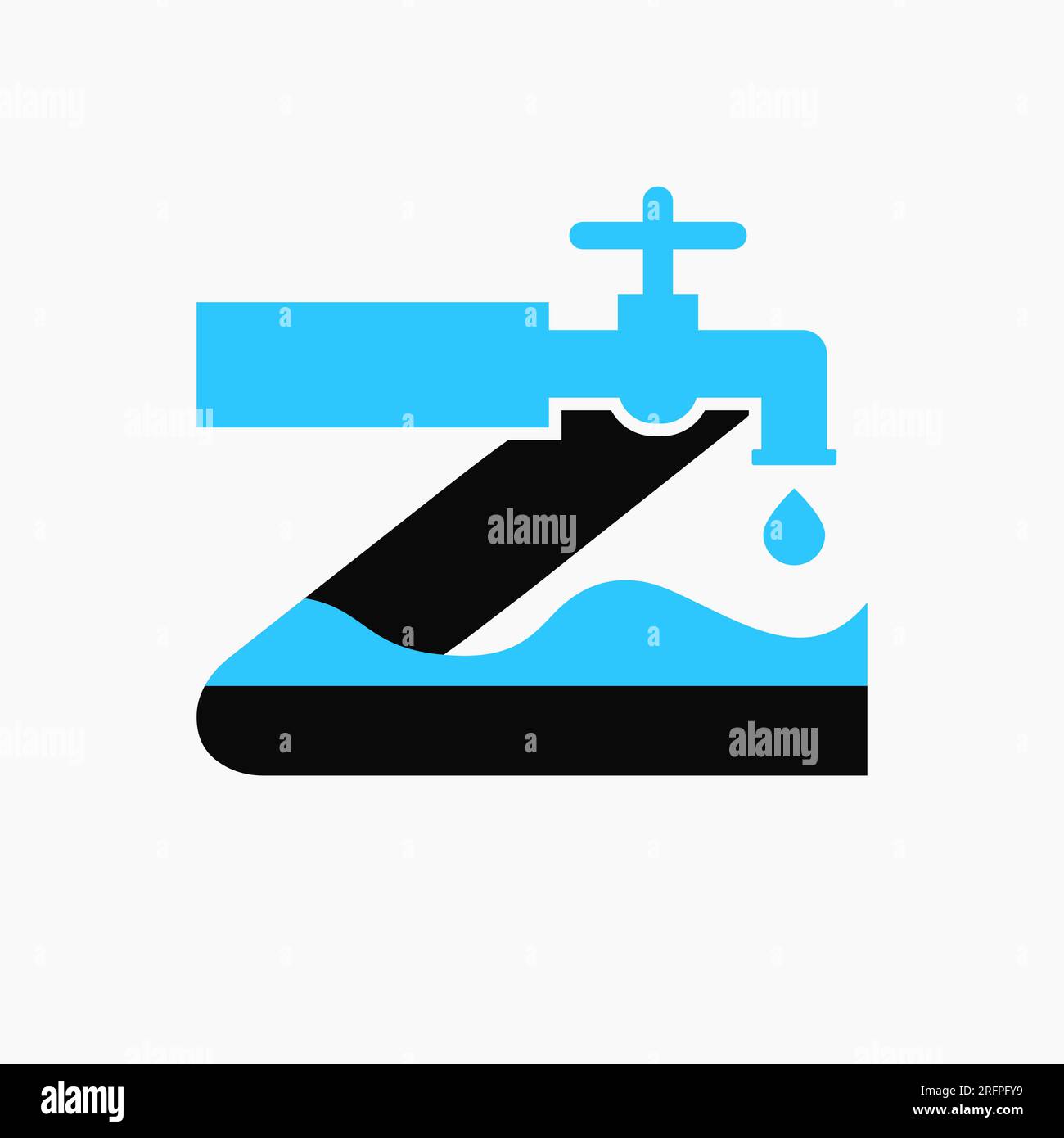 Letter Z Plumber Logo Design. Plumbing Logo Symbol With Water and Water ...