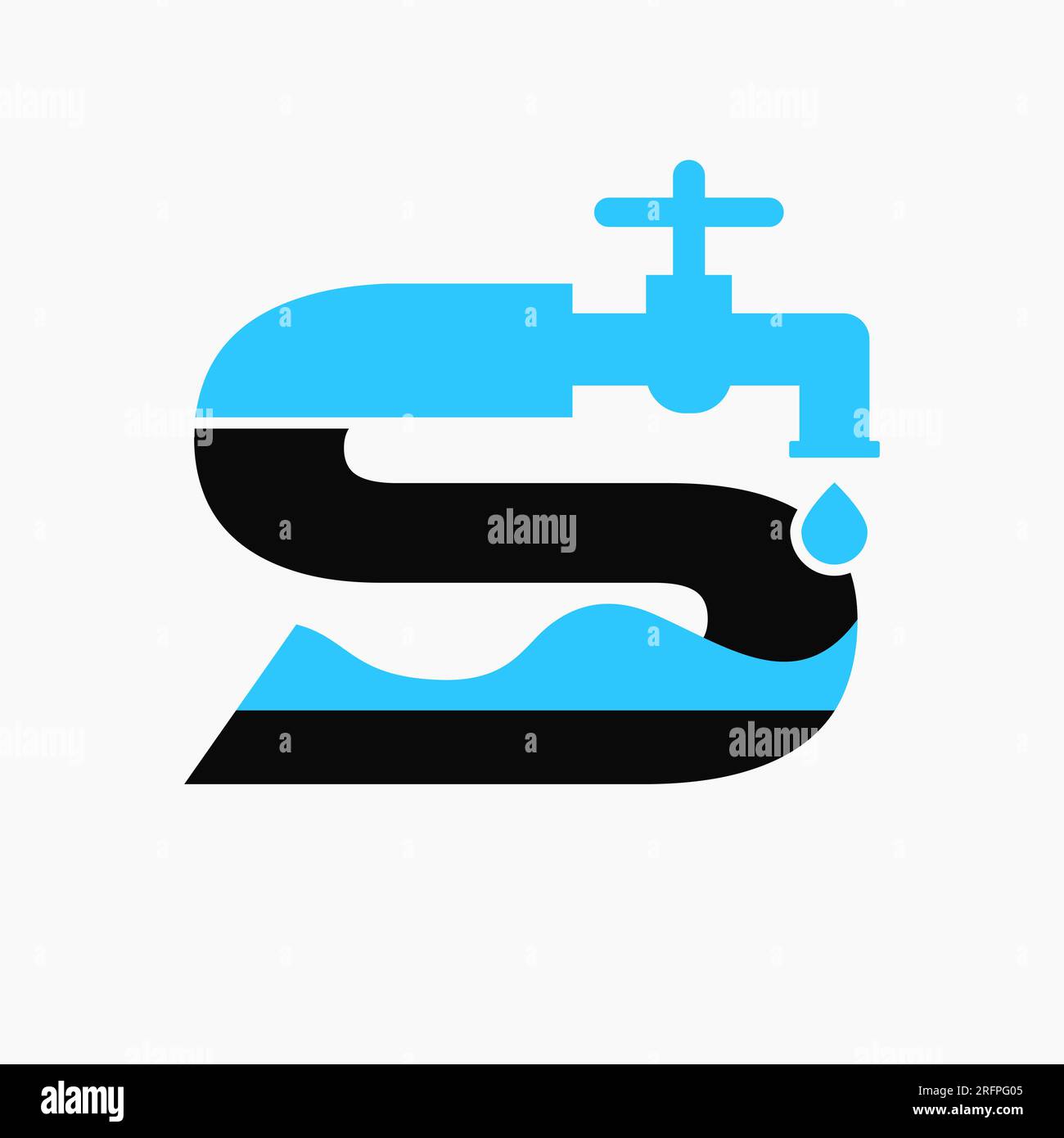 Letter S Plumber Logo Design. Plumbing Logo Symbol With Water and Water ...