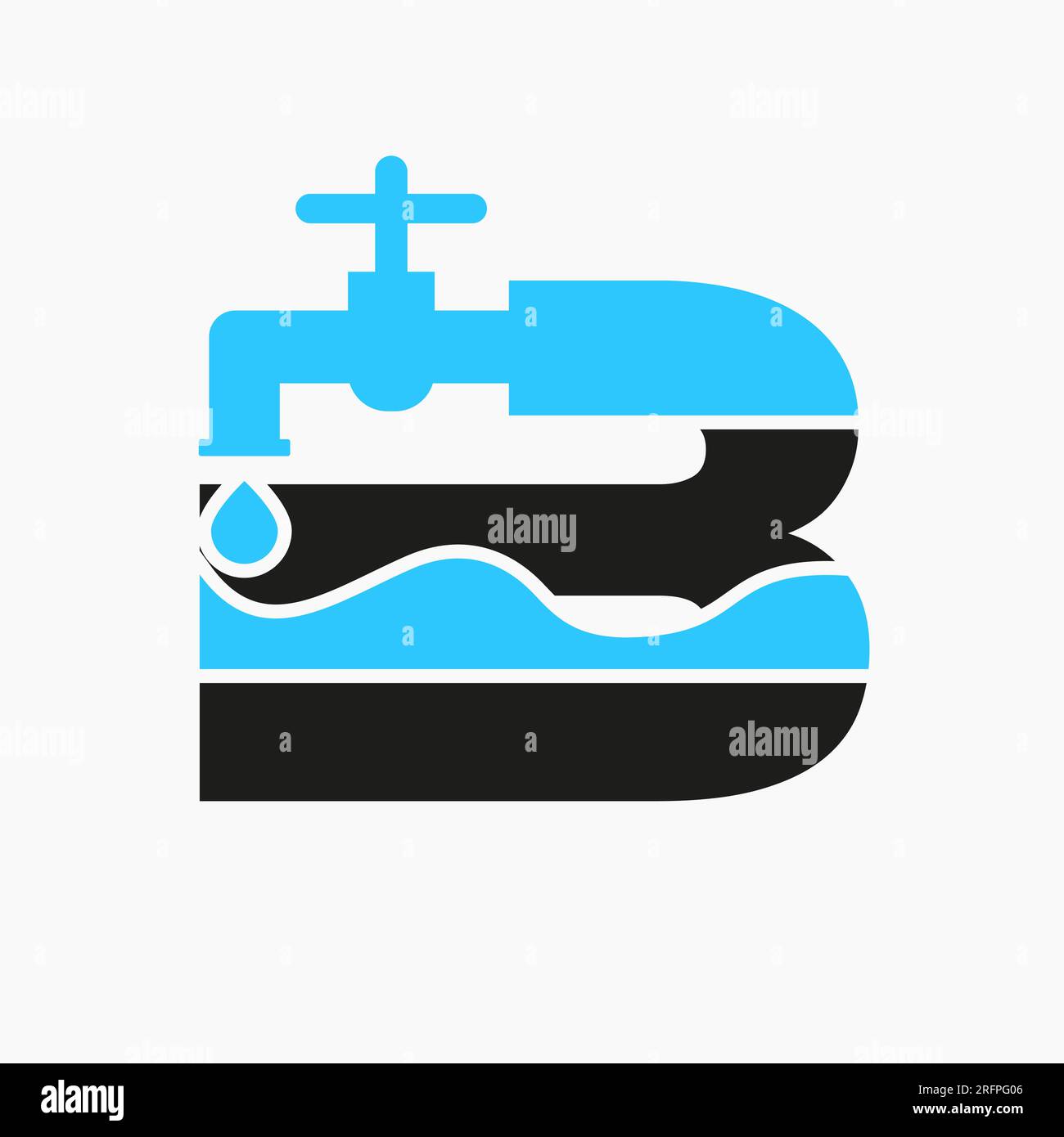 Letter B Plumber Logo Design. Plumbing Logo Symbol With Water and Water ...