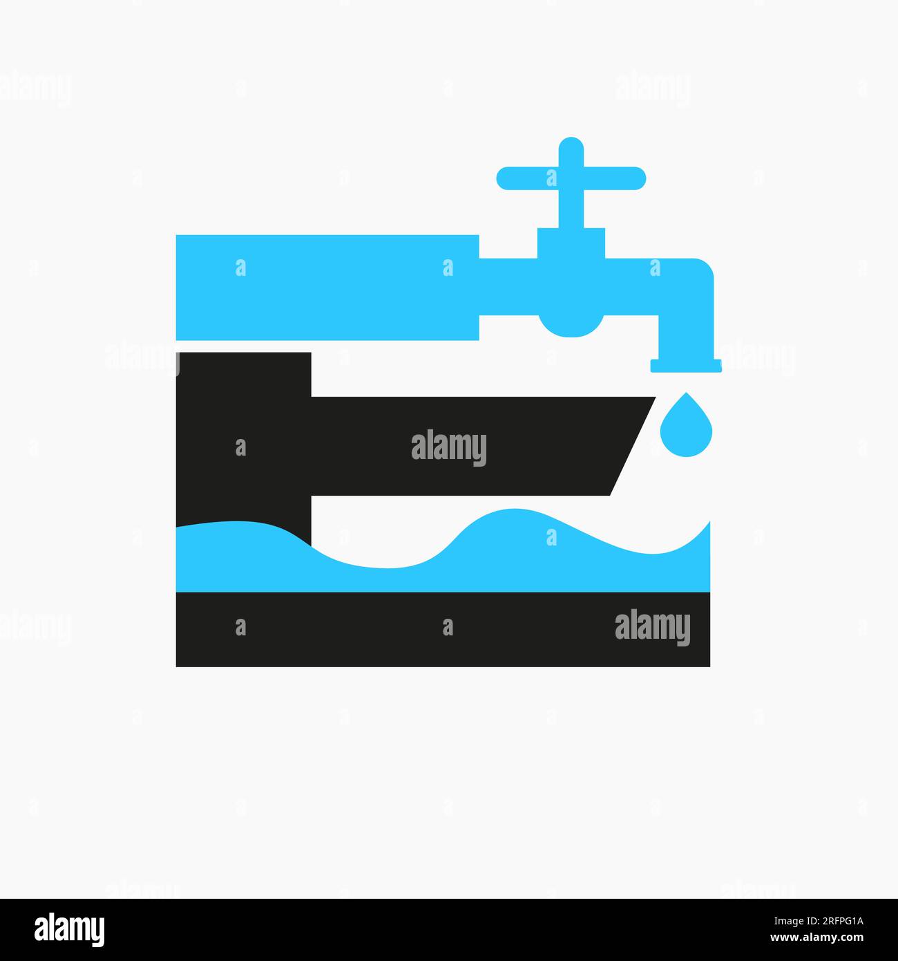 Letter E Plumber Logo Design. Plumbing Logo Symbol With Water and Water ...