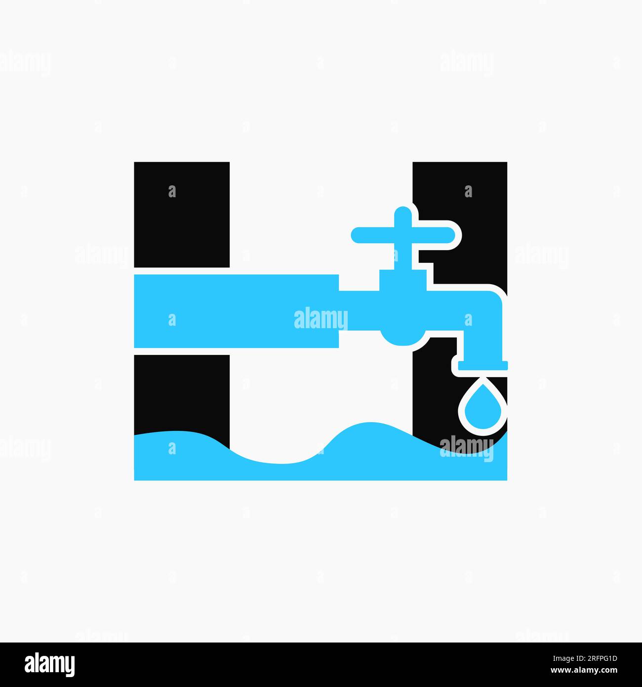 Letter H Plumber Logo Design. Plumbing Logo Symbol With Water and Water ...