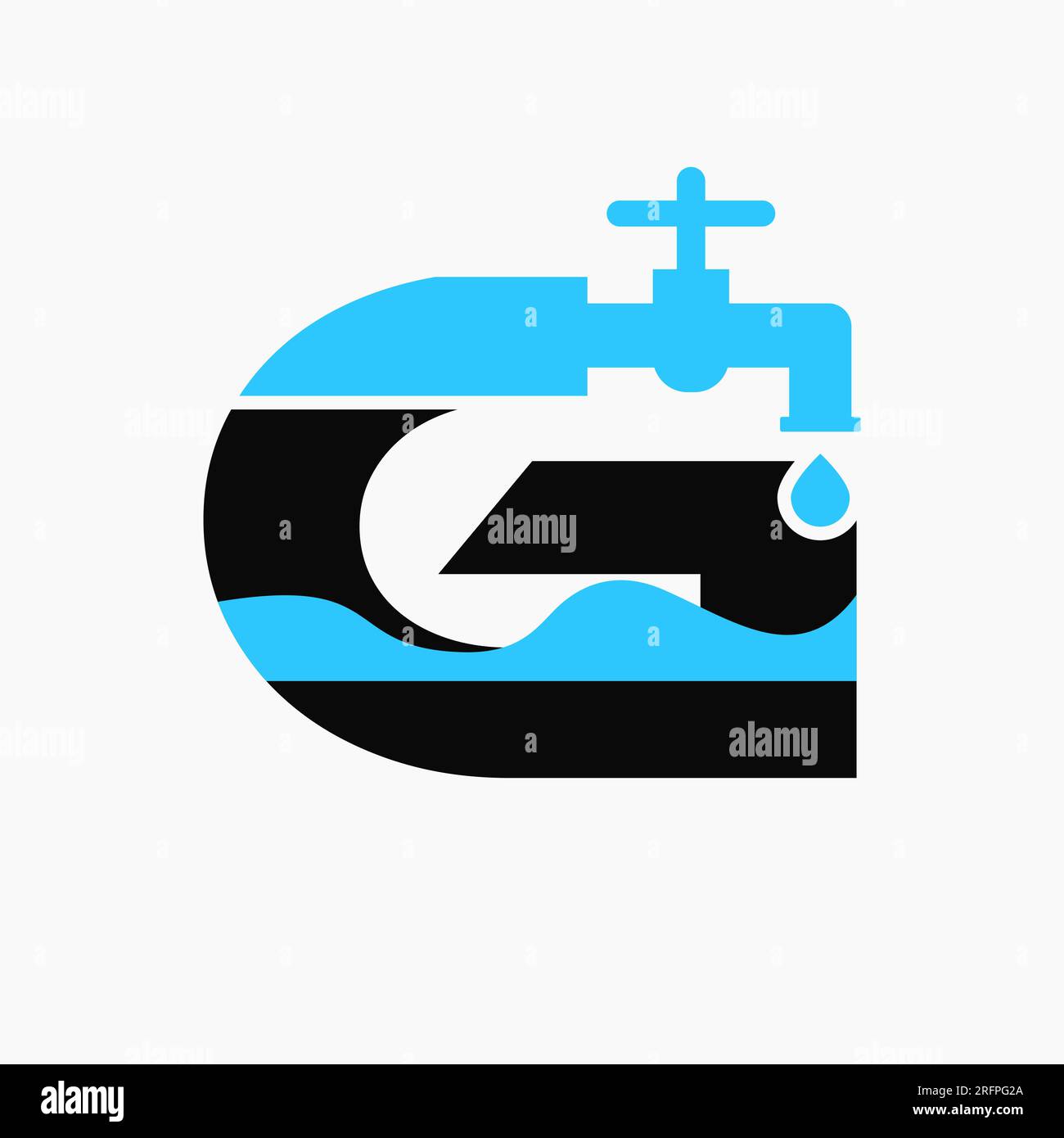 Letter G Plumber Logo Design. Plumbing Logo Symbol With Water and Water ...
