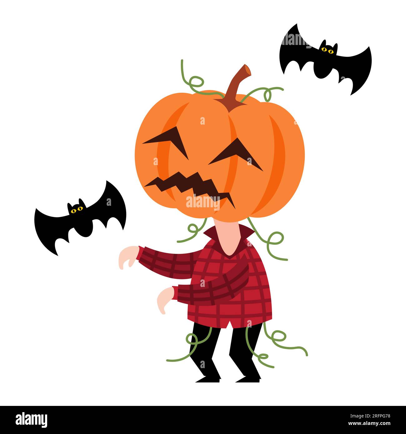 Scarecrow ghost with pumpkin head . Cute halloween cartoon characters ...