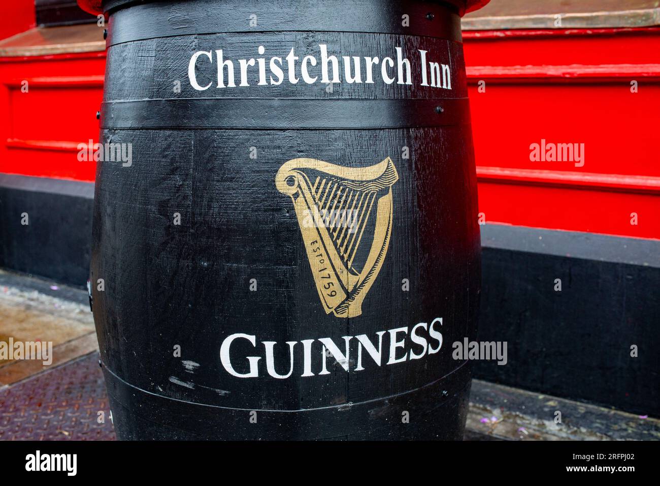 Dublin, Ireland - July 23rd 2023: Guinness barrel outside pub Stock ...