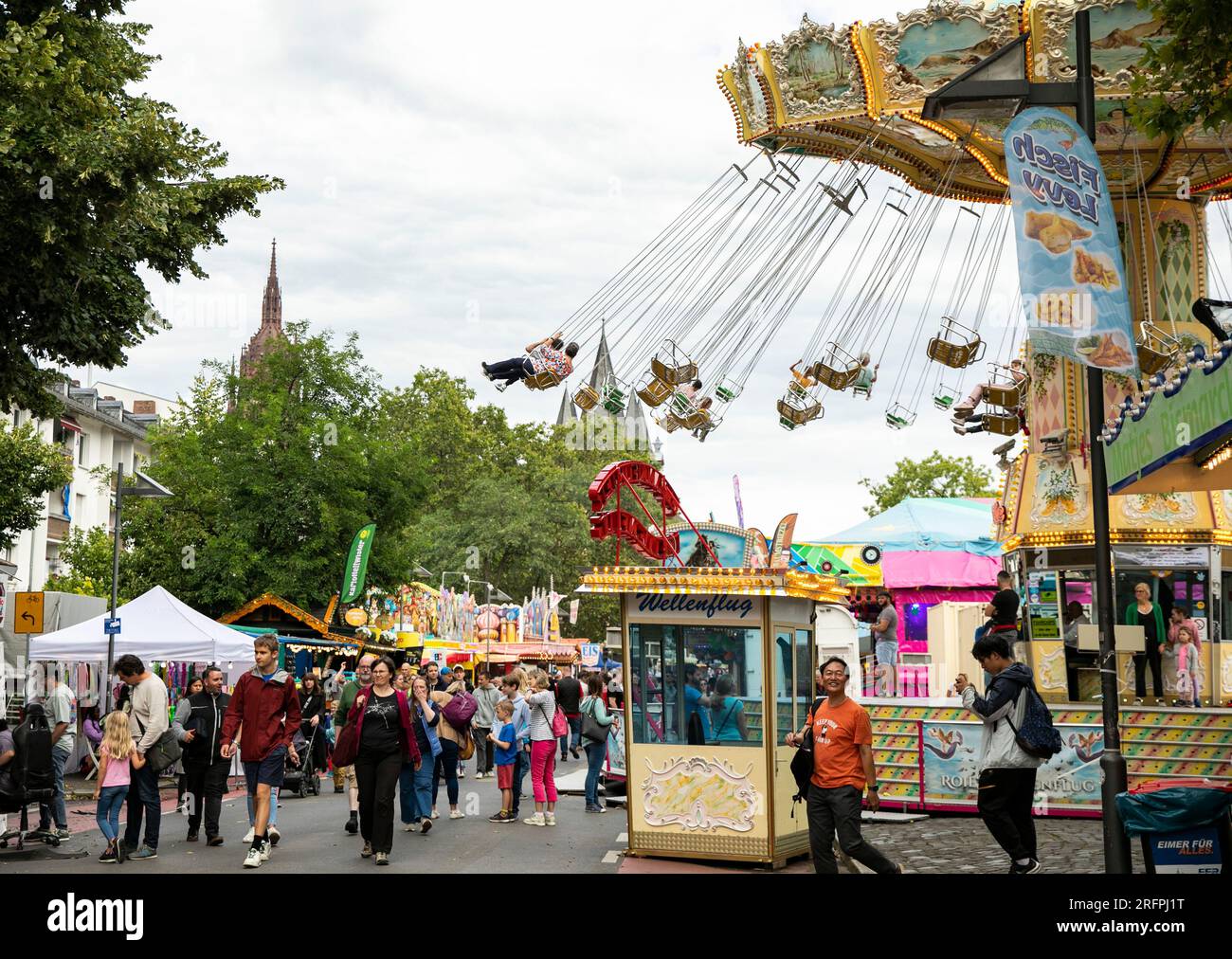 Frankfurt, Germany. 4th Aug, 2023. People enjoy themselves at the site ...