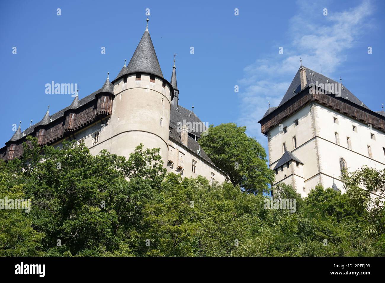 Karlstejn medieval gothic royal Castle in Central Bohemia. Karlstejn ...