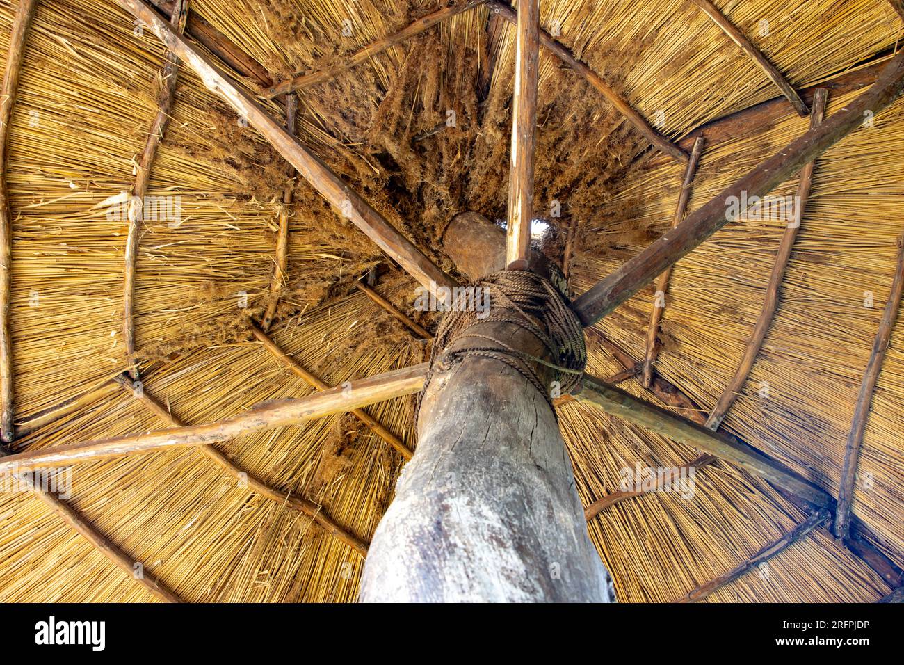 The roof of the shed made of natural materials Stock Photo - Alamy