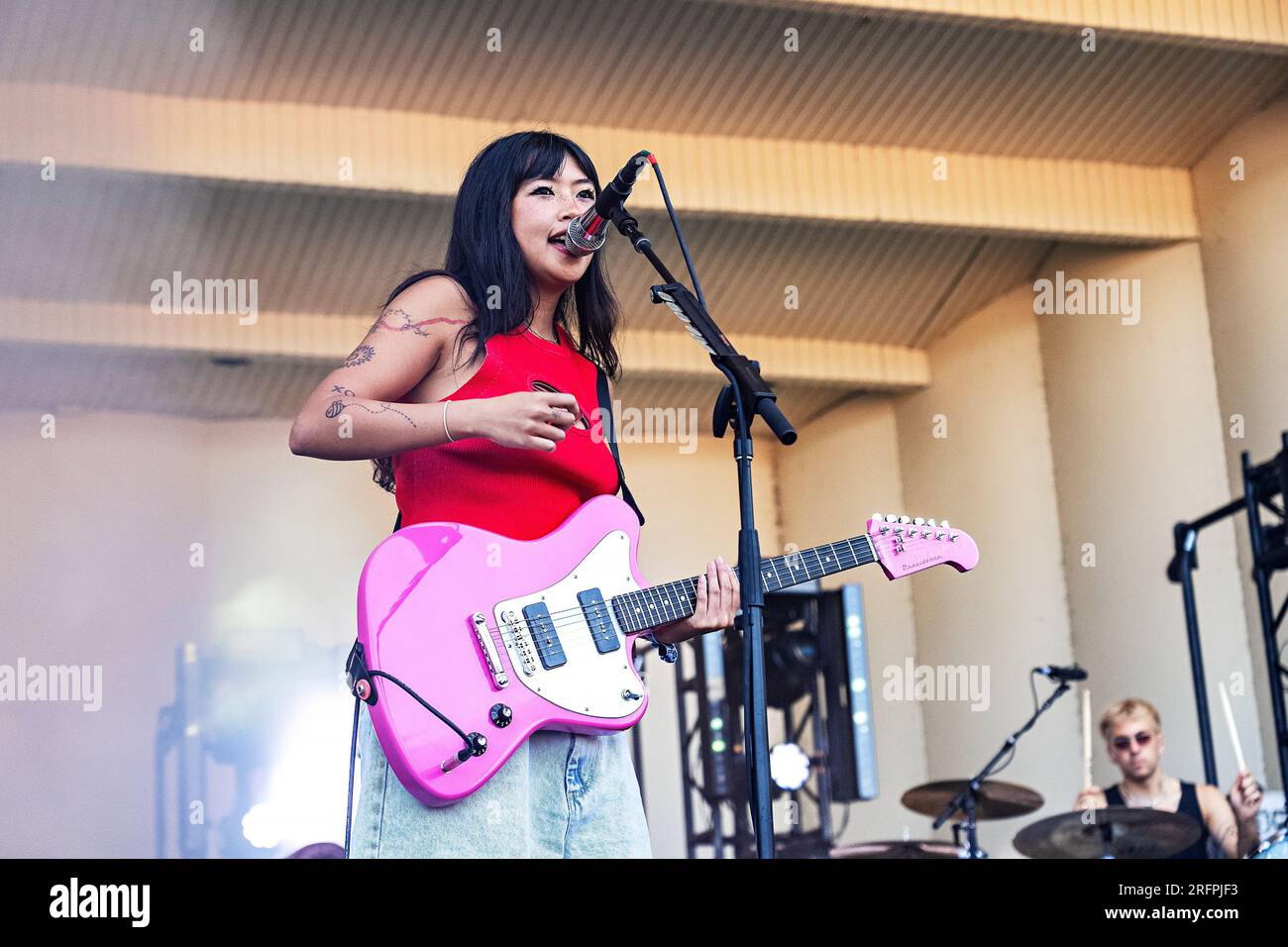 Beabadoobee performs on day two of the Lollapalooza Music Festival on ...