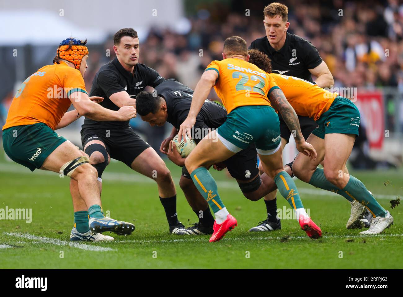 Dunedin, New Zealand. 05th Aug, 2023. All Blacks debutant Samipeni ...