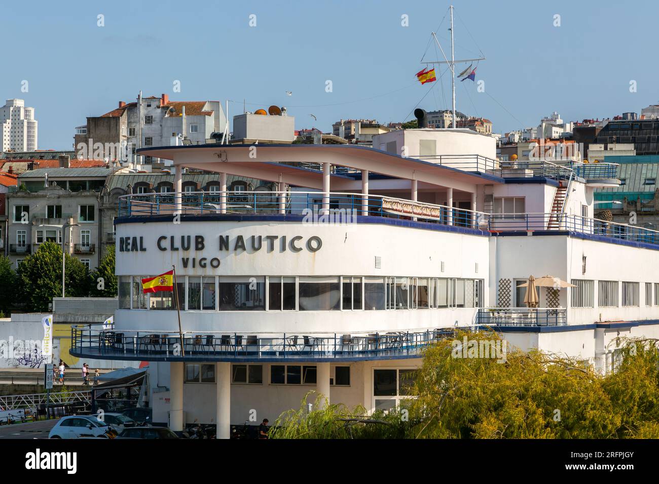 Real Club Nautico sailing club building, Vigo, Galicia, Spain Stock ...