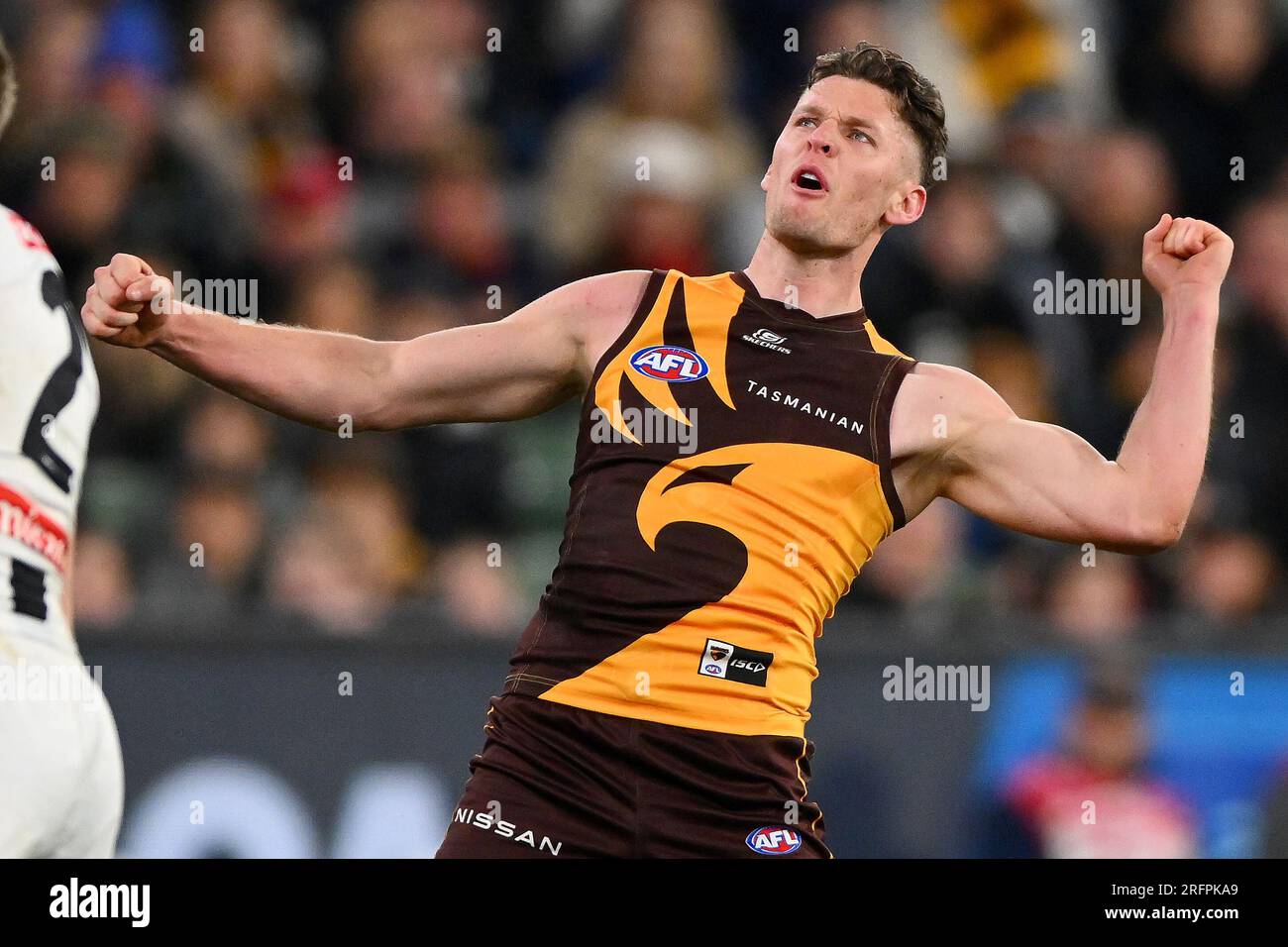 Melbourne, Australia. 05th Aug, 2023. Jacob Koschitzke of the Hawks ...
