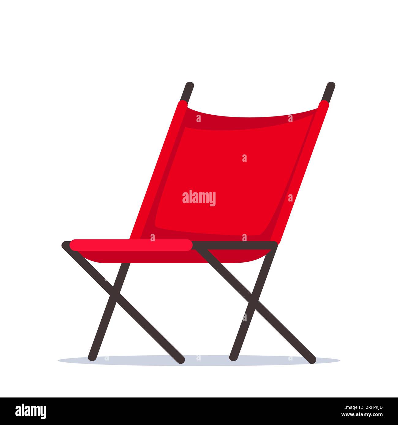 Camping chair. Summer portable outdoor furniture for traveling. Vector ...