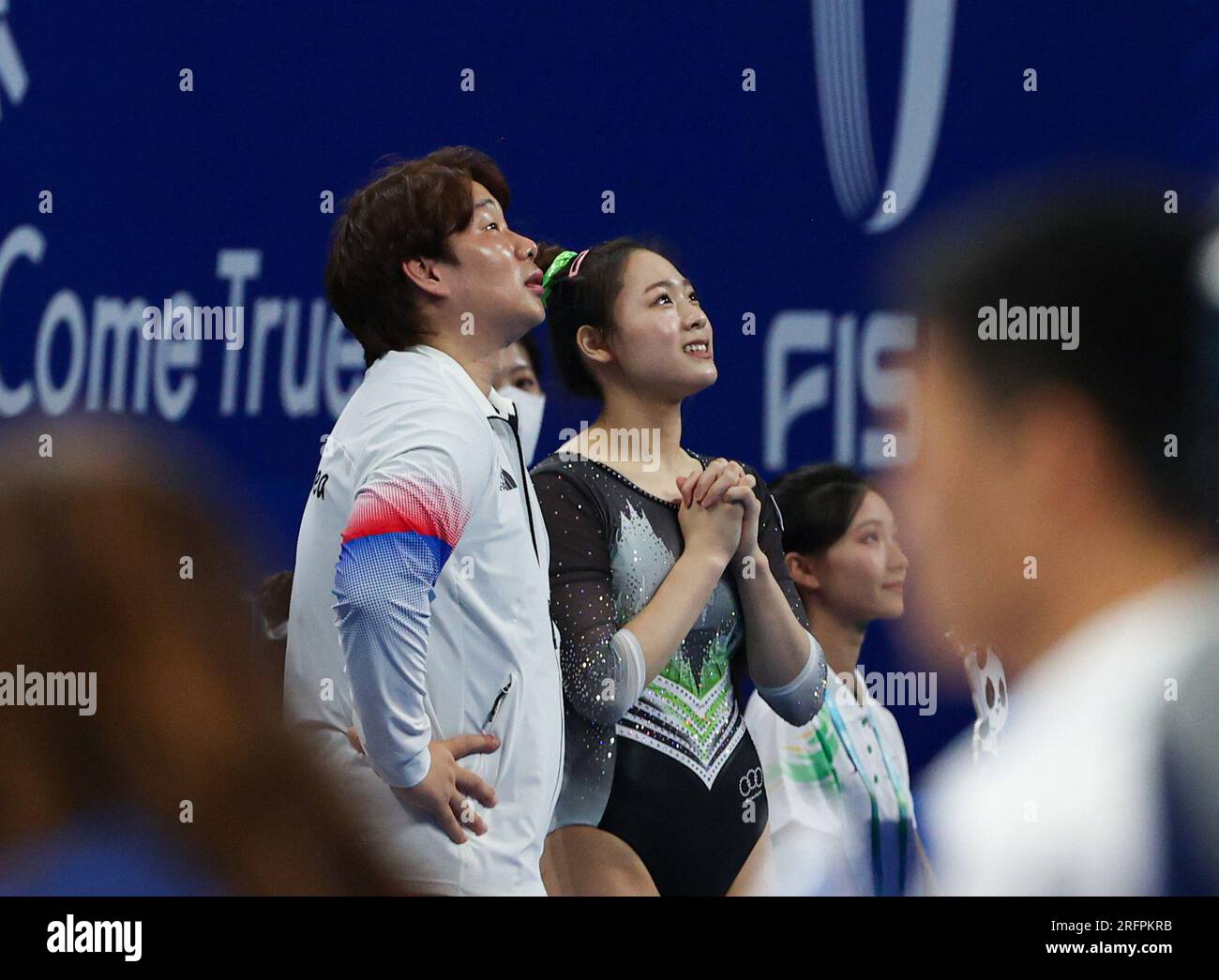 Chengdu, China's Sichuan Province. 5th Aug, 2023. Kim Seohyeon (C) of ...