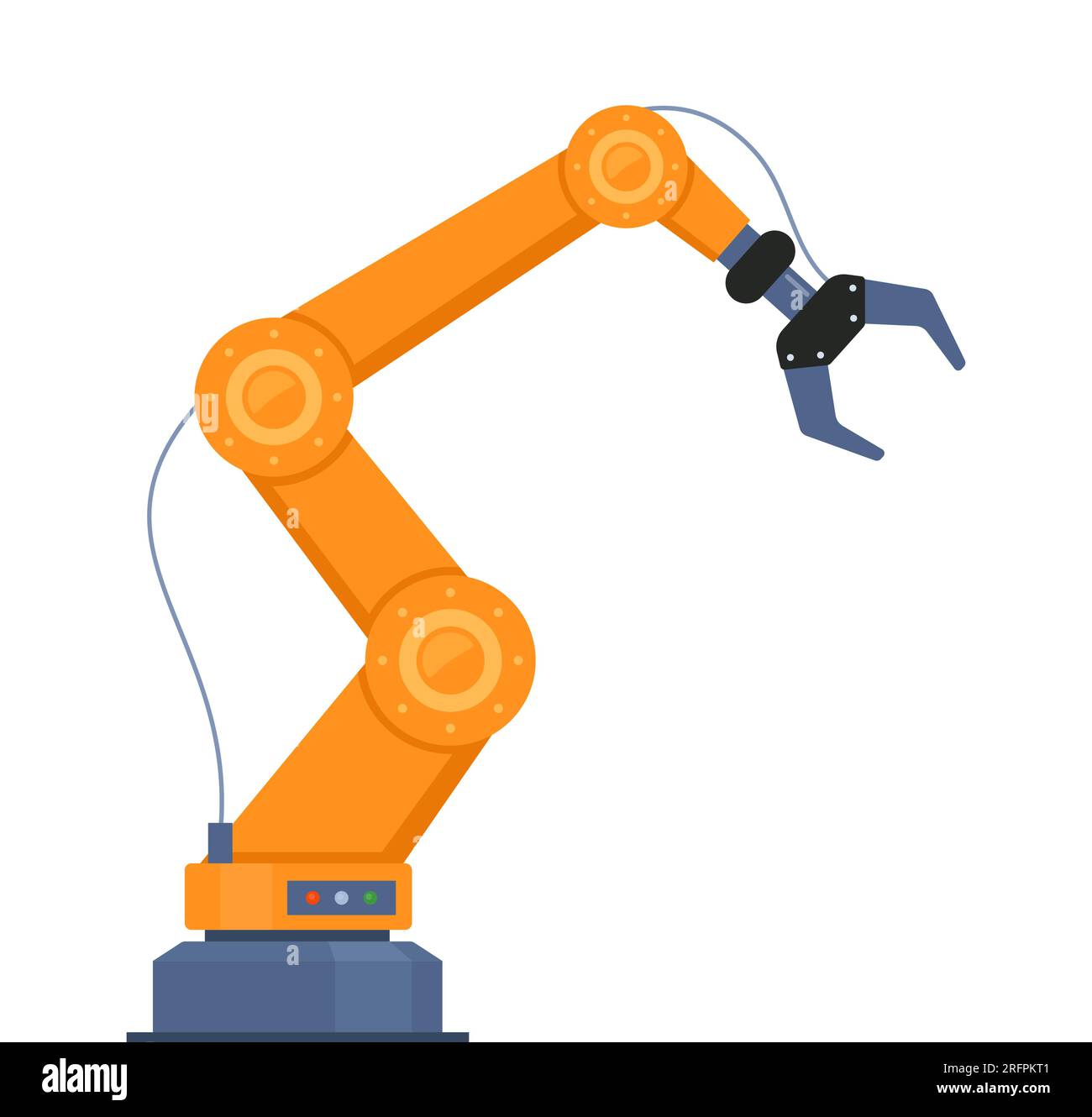Robotic arm. Manufacturing automation technology. Industrial tool mechanical robot arm machine ...