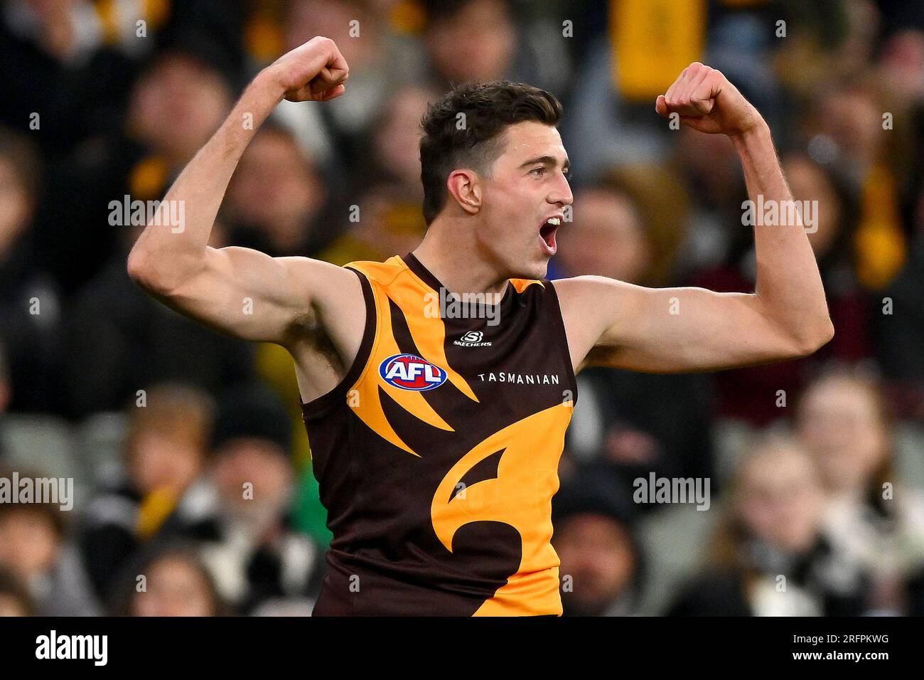 Melbourne, Australia. 05th Aug, 2023. Brandon Ryan of the Hawks ...