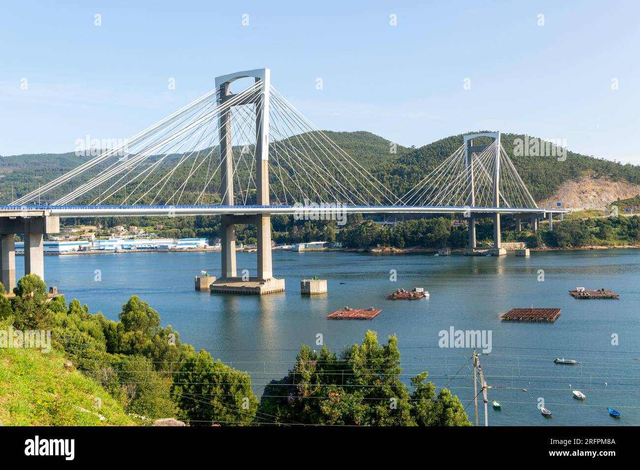 Ponte de Rande bridge, Puente de Rande, Ria de Vigo estuary, Rande ...