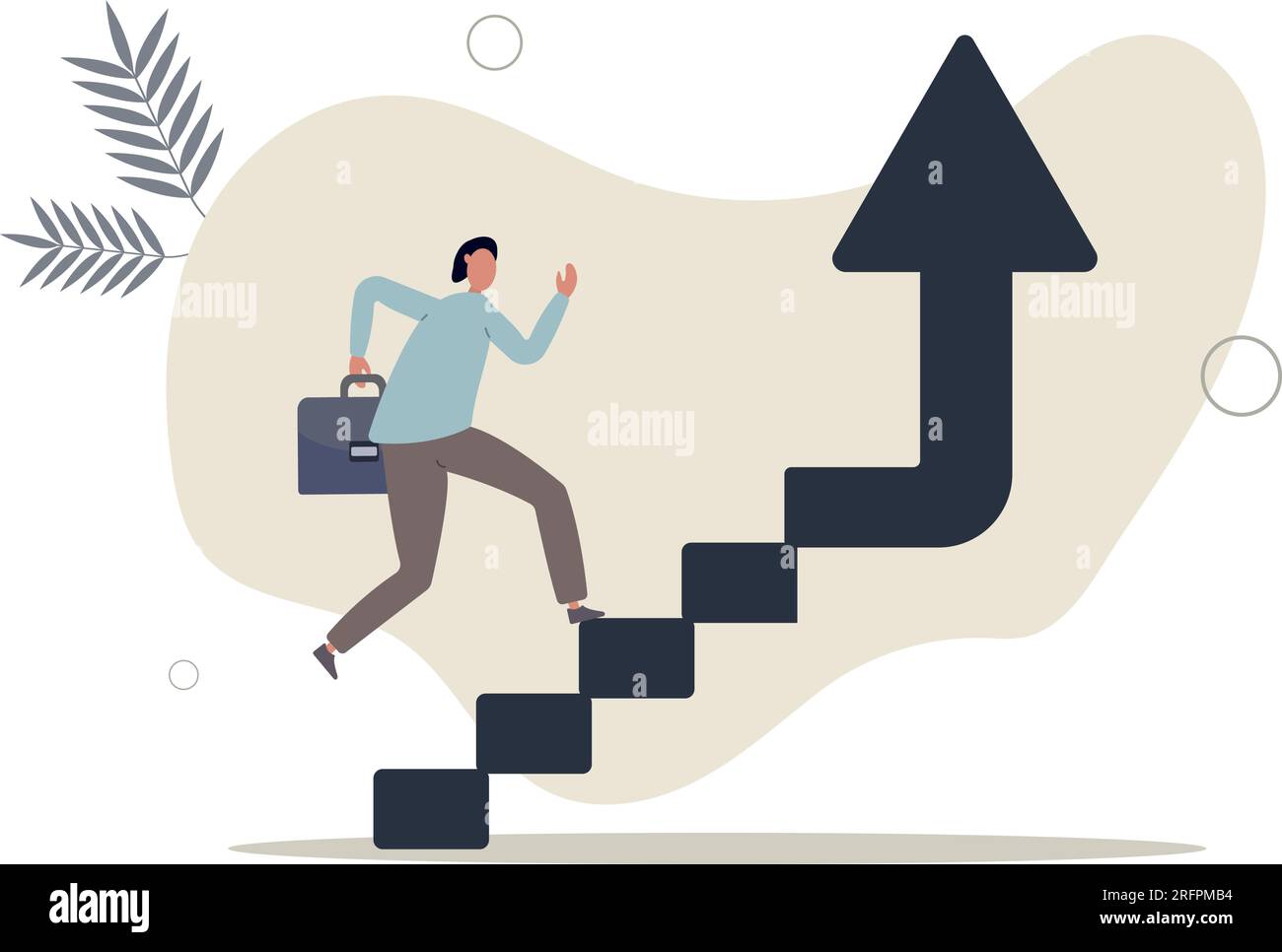 business target concept, confidence businessman step walking up stair ...