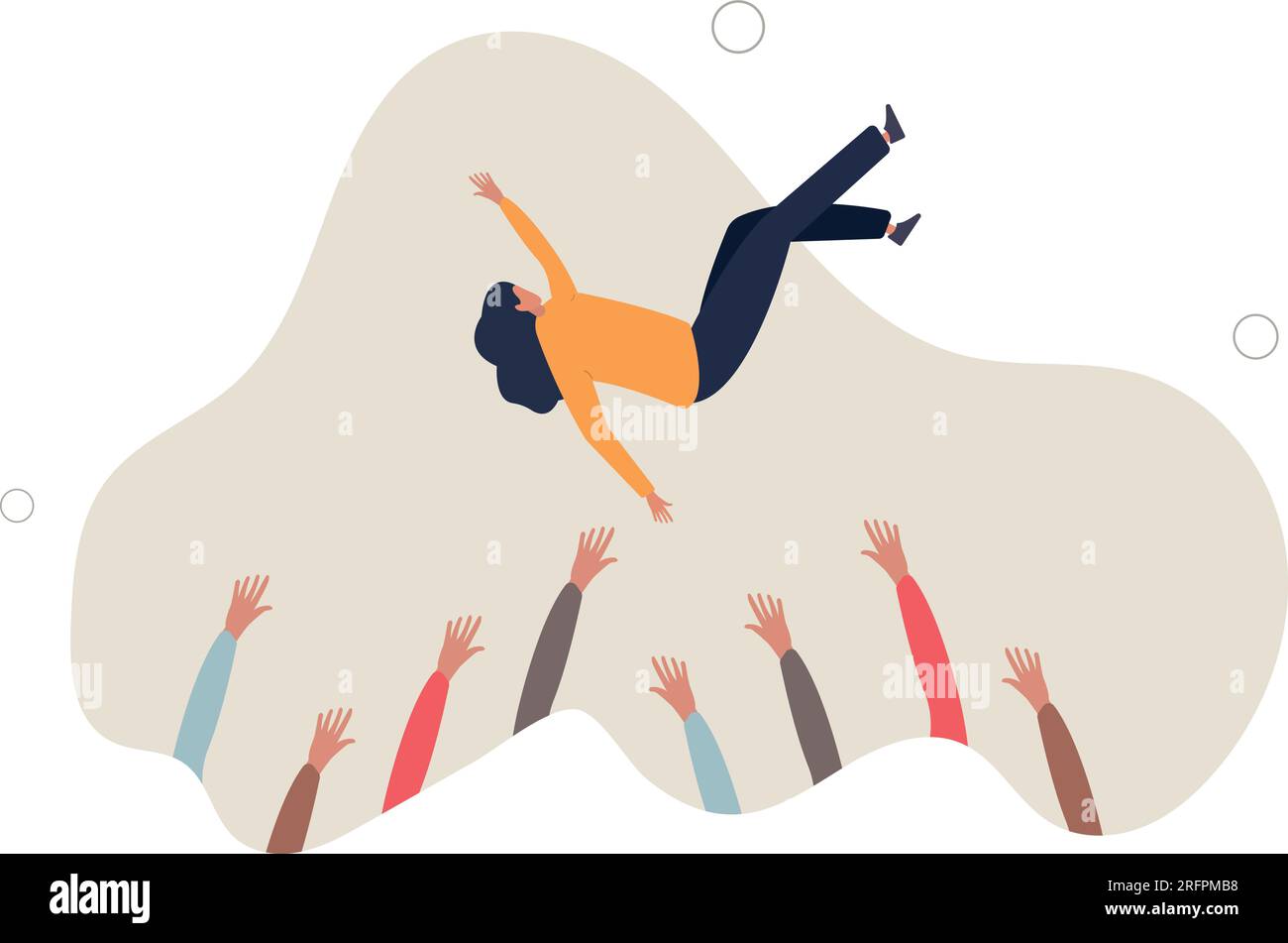 Job promotion celebration, winning prize, success in work or goal ...