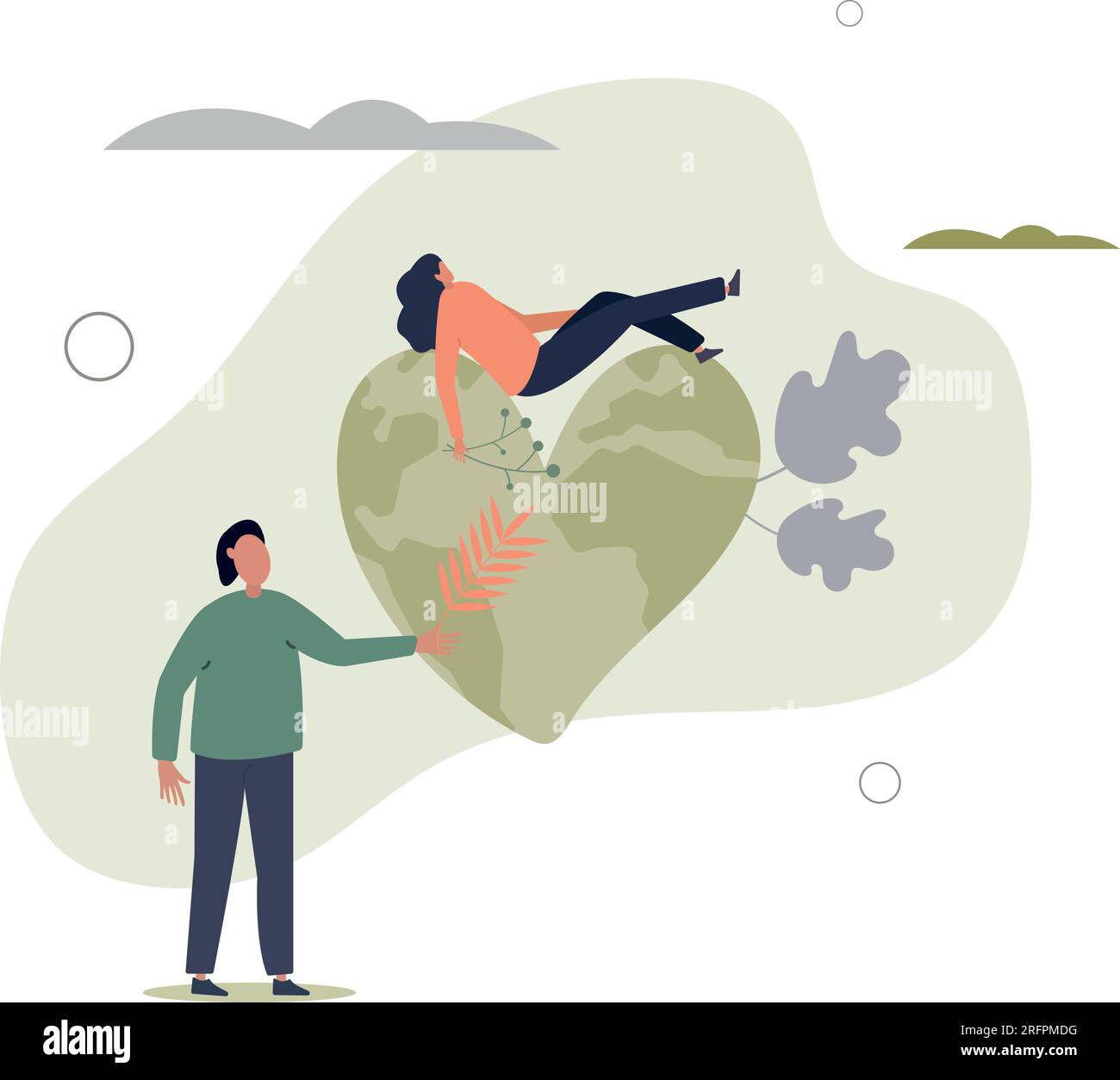 Save the planet as earth protection and ecology care.Heart shaped ...