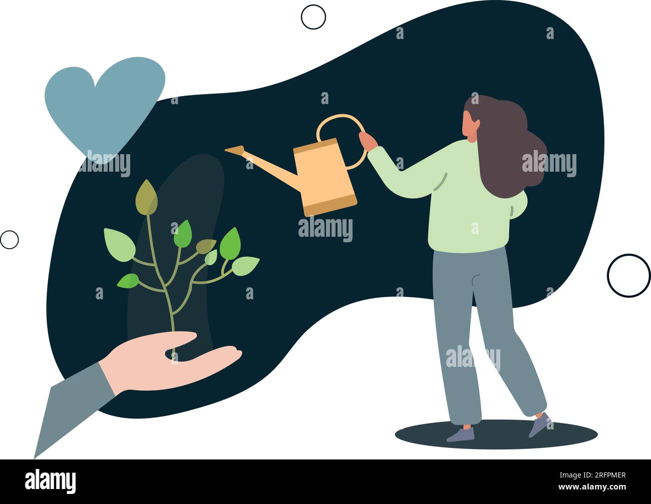 Save planet . Tree planting.flat vector illustration Stock Vector Image ...