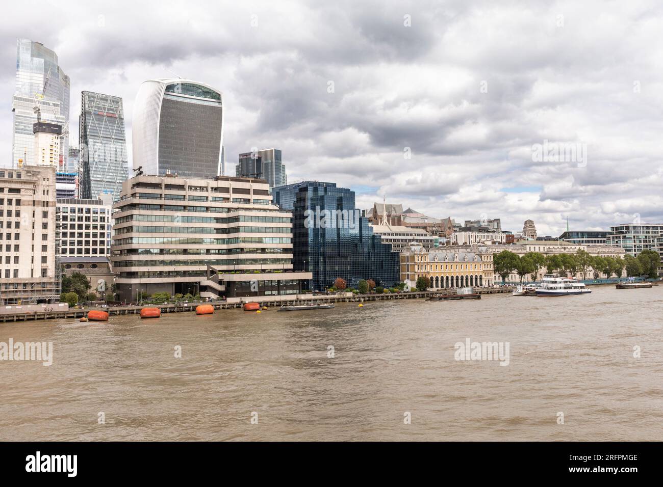 The City of London skylines with high rise buildings from the River ...