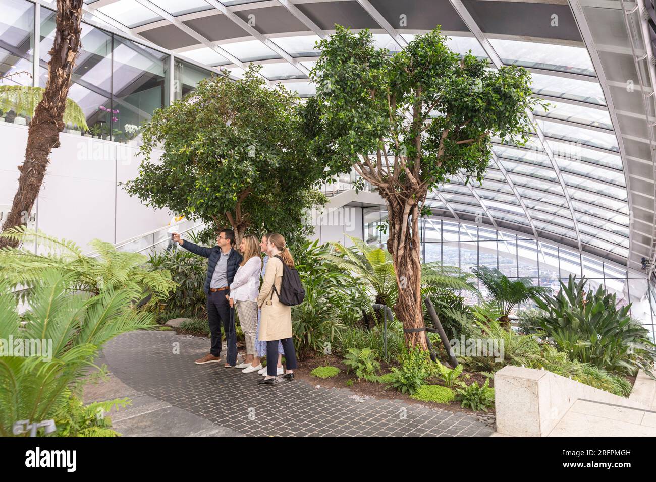 The Sky Garden observation deck, roof garden and bars on top of the ...