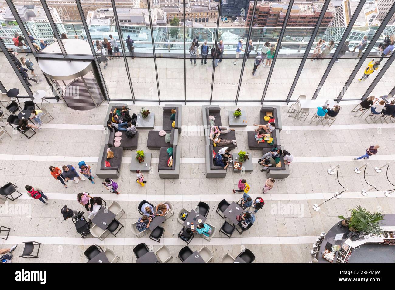 The Sky Garden observation deck, roof garden and bars on top of the ...