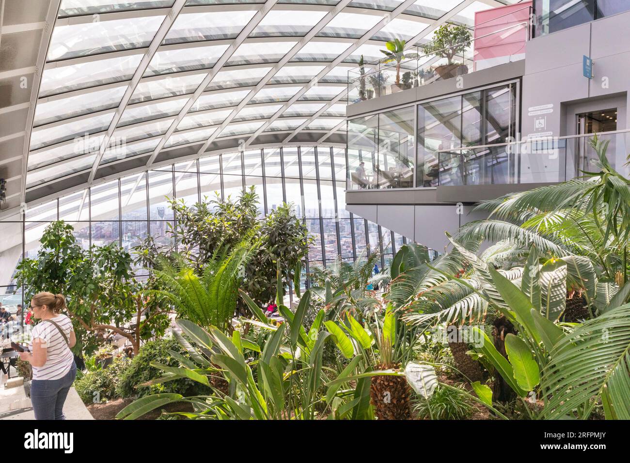 The Sky Garden observation deck, roof garden and bars on top of the ...