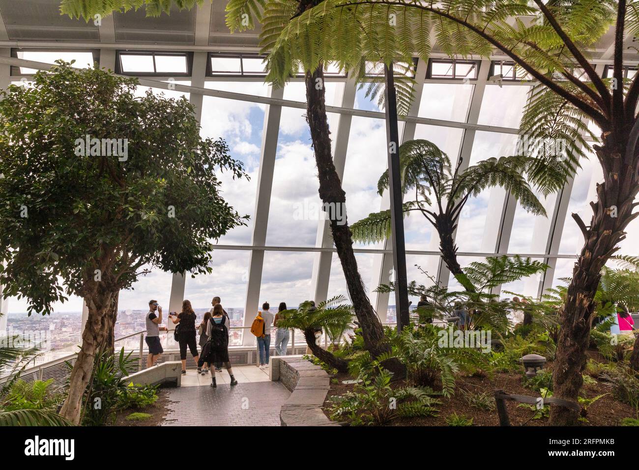 The Sky Garden observation deck, roof garden and bars on top of the ...