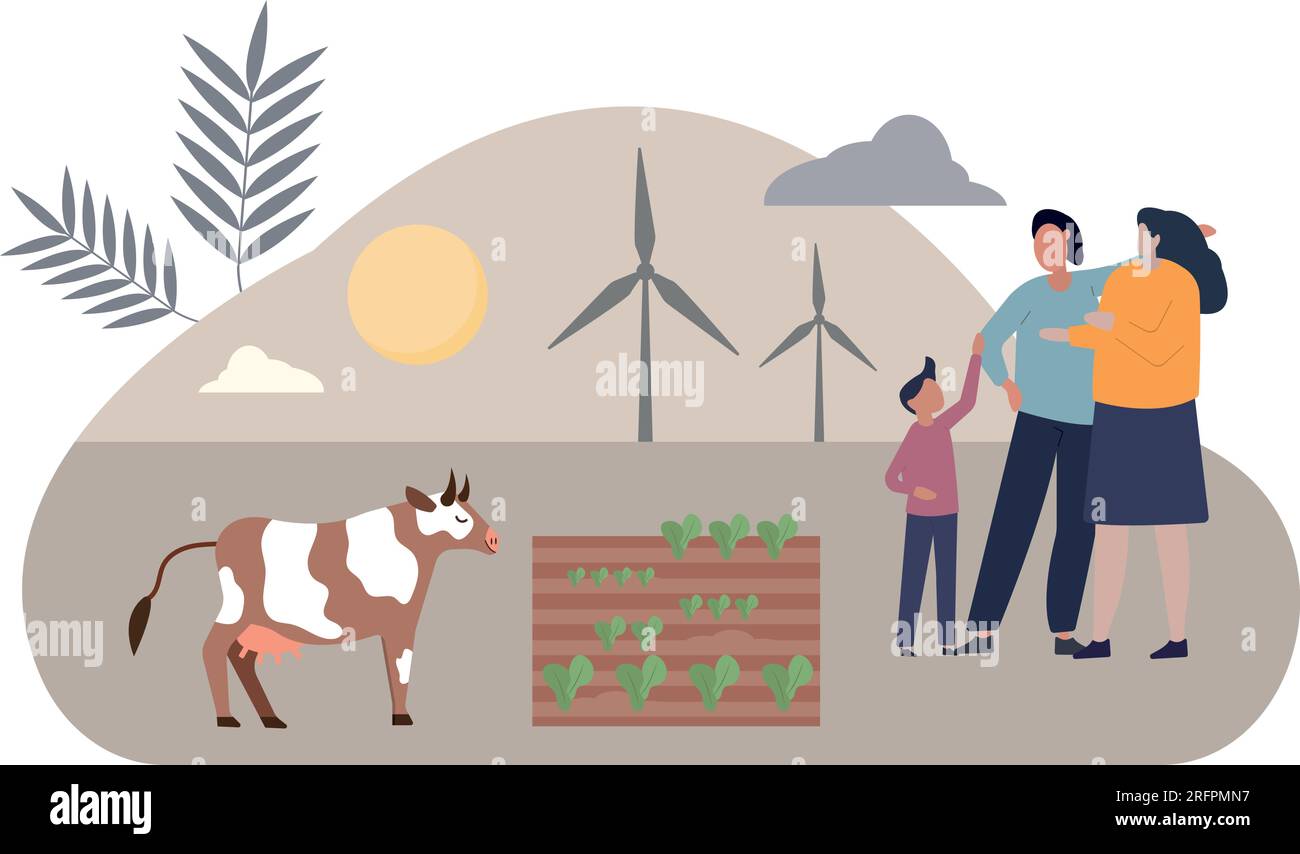 Natural resources sustainable and friendly consumption .Scene with ...