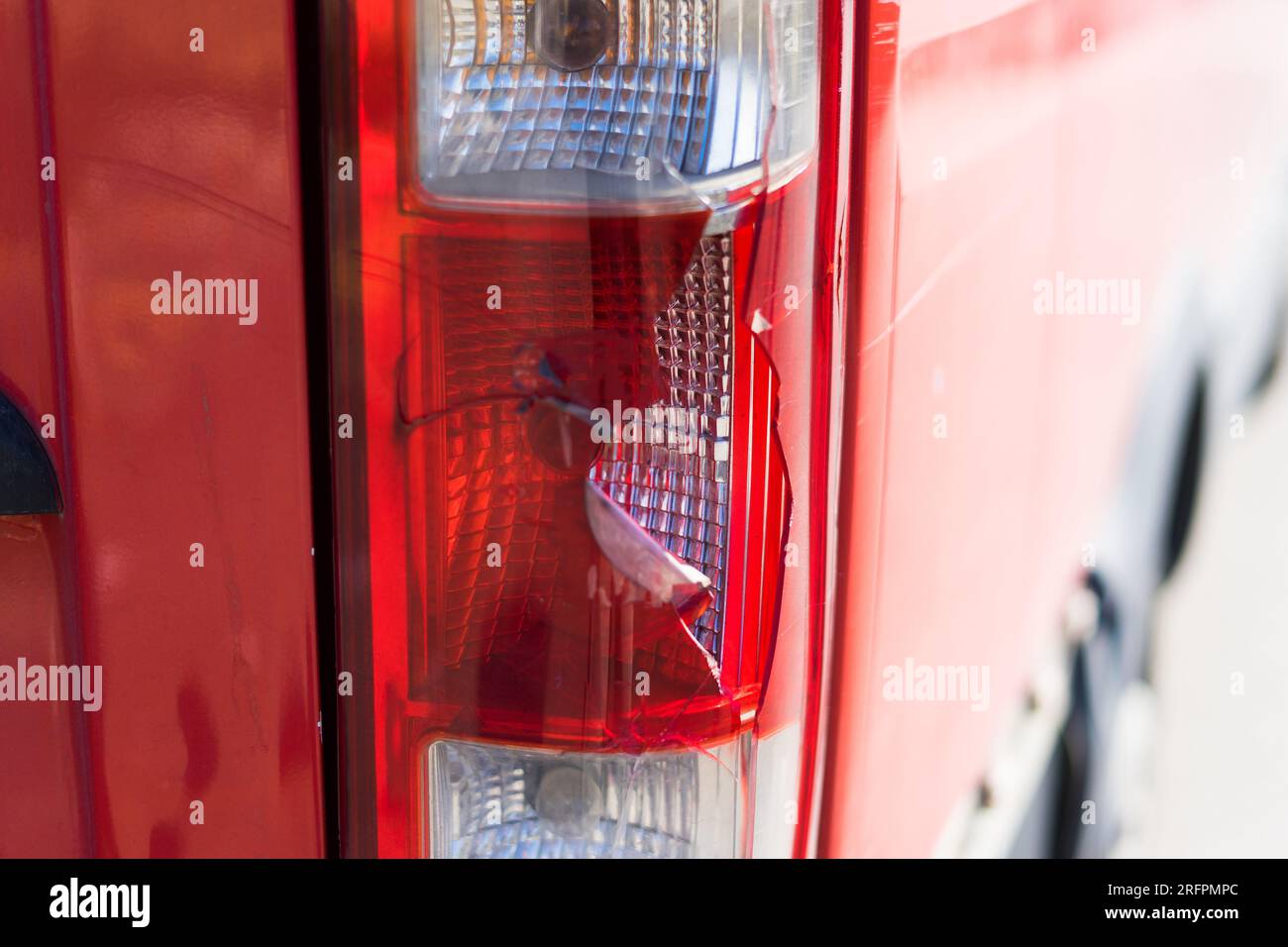 Old broken car headlight. Car body deterioration and rust, dents Stock ...