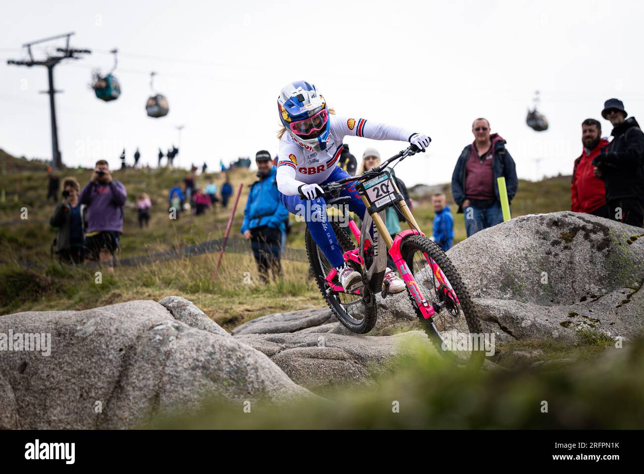 Biker Tahnee Seagrave of Great Britain in action during the UCI Cycling World Championships ...
