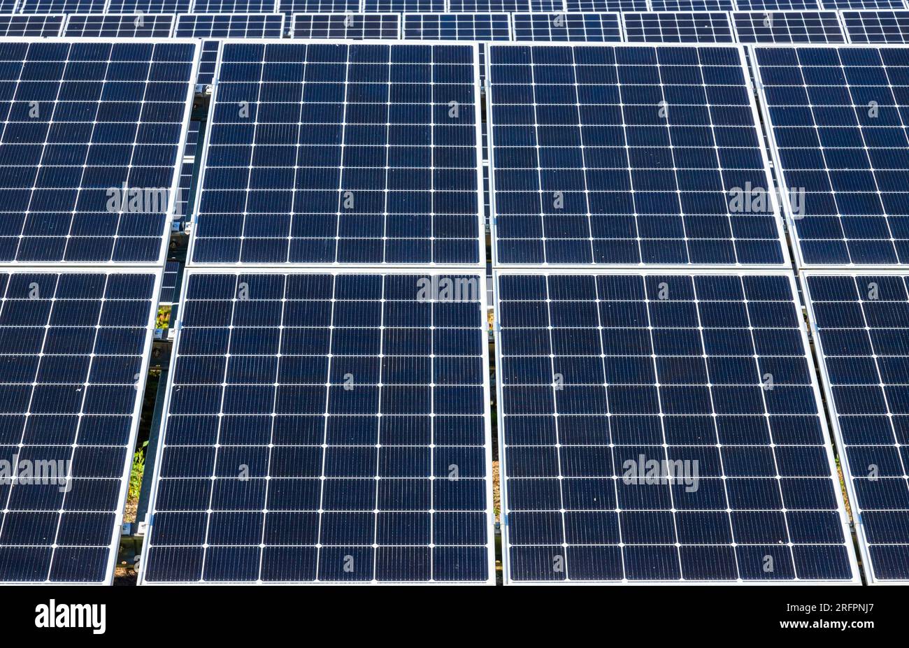 solar panels with the sunny sky. Blue solar panels. background of ...