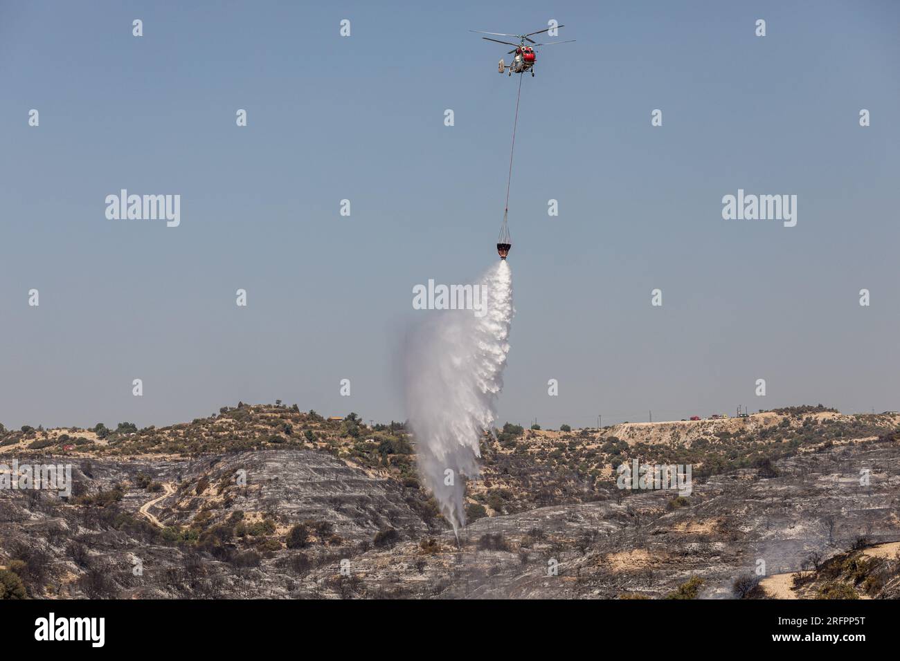 Alassa, Cyprus. 05th Aug, 2023. A helicopter of the Jordanian Fire ...
