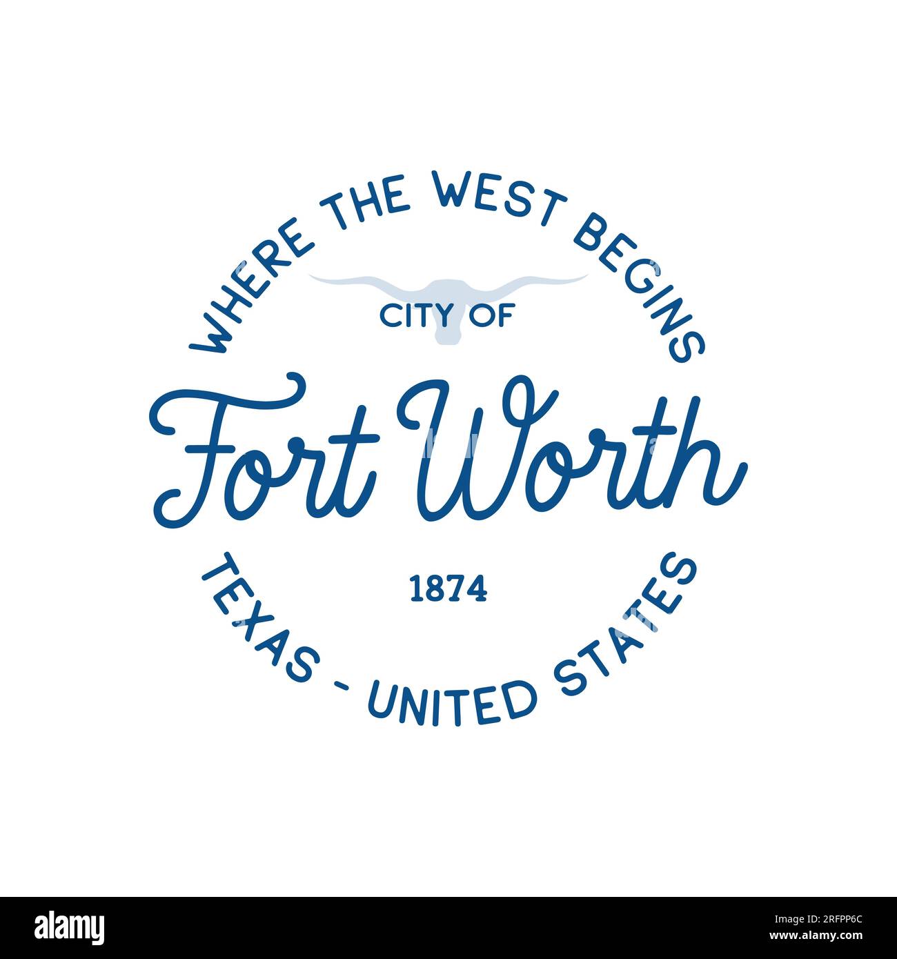 Fort Worth, Texas Vector design template. Fort Worth, Texas logotype ...