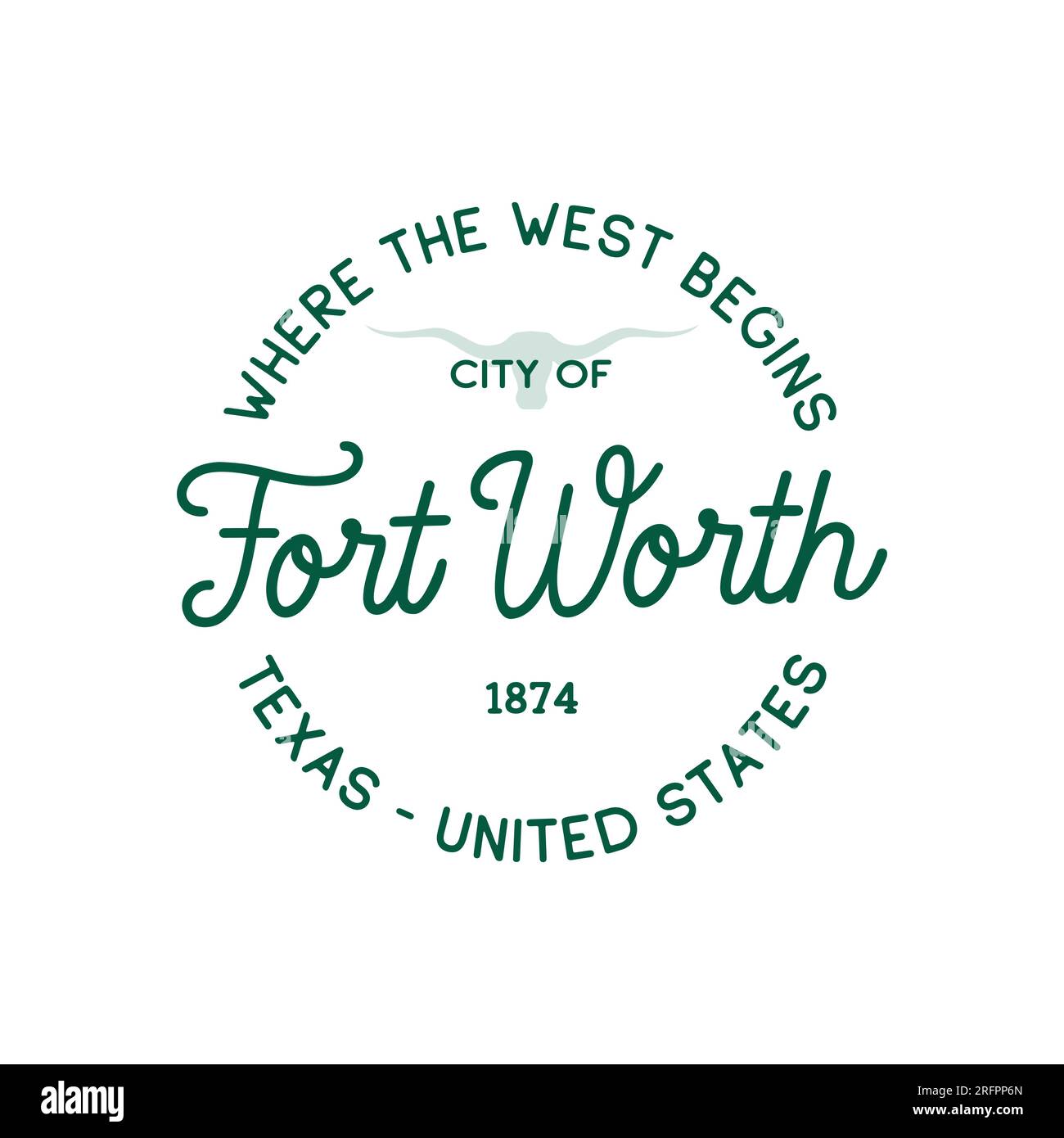 Fort Worth, Texas Vector design template. Fort Worth, Texas logotype ...