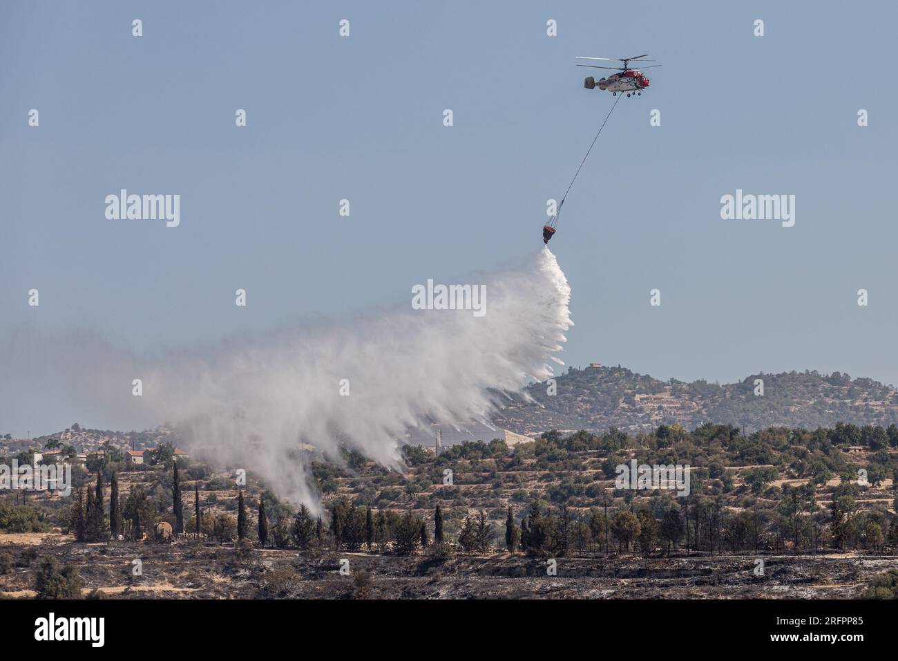 Alassa, Cyprus. 05th Aug, 2023. A helicopter of the Jordanian Fire ...