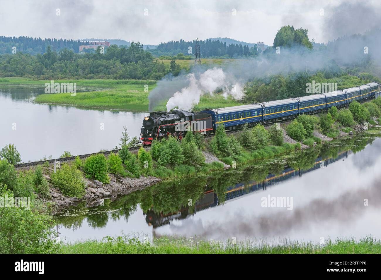 Steam locomotive moves along hi-res stock photography and images - Alamy