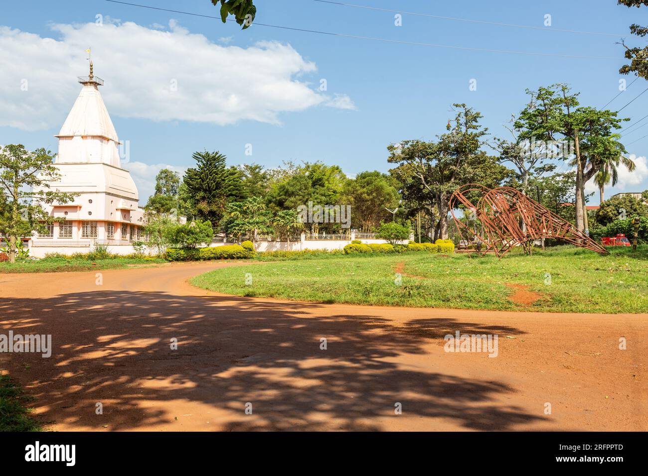 Hindu temple (Mandir) located at Mahatma Gandhi roundabout in Jinja ...