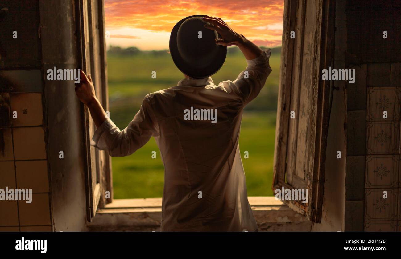 With hand on head, girl in bowler hat embraces change, excited for ...