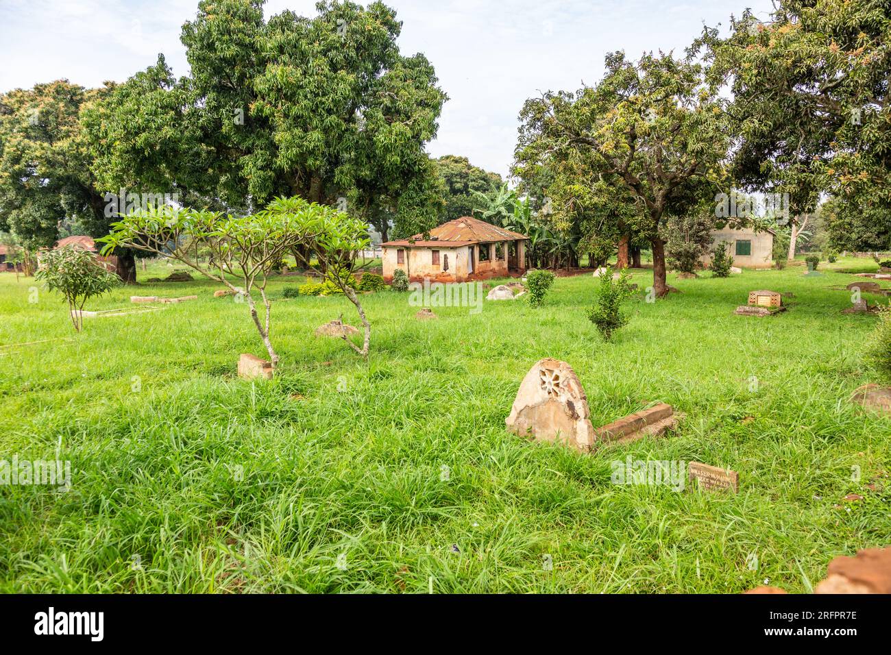 The Jinja cemetery, with the graves scattered in a meadow, with its ...
